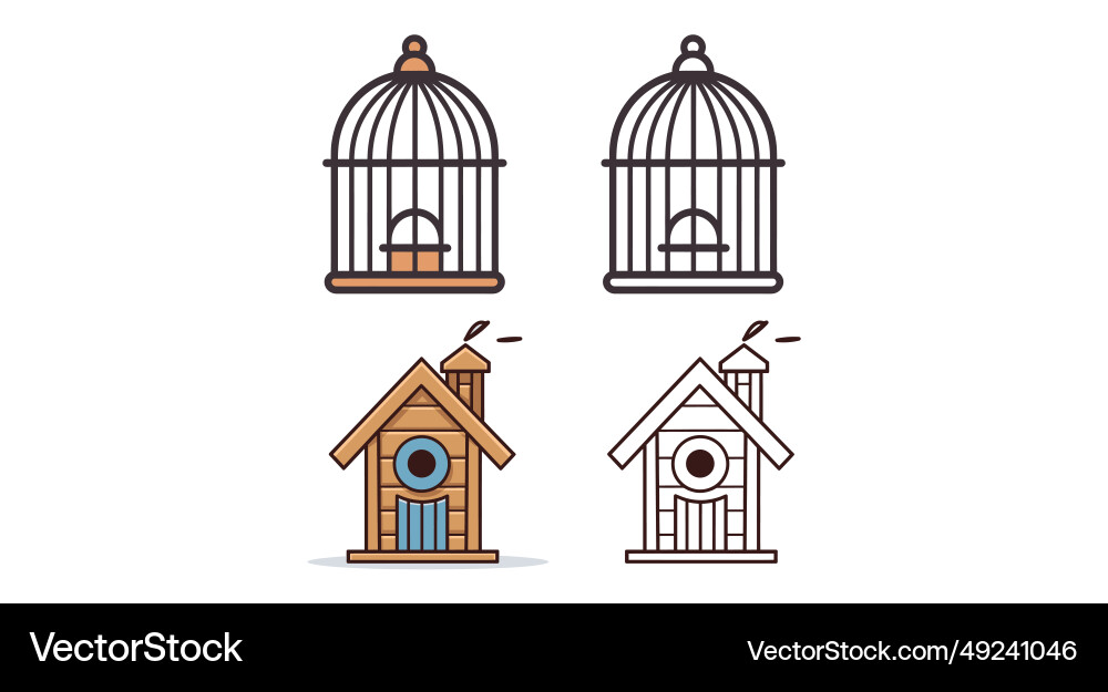 Ornamental bird houses Royalty Free Vector Image