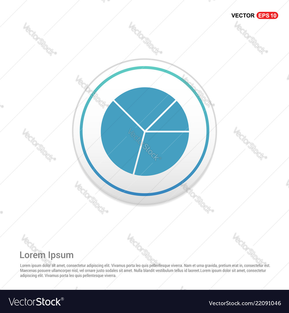 Pie graph icon - white circle button Royalty Free Vector