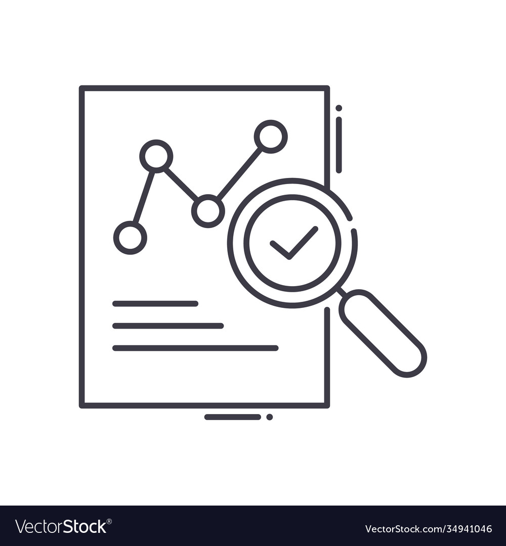 Reporting icon linear isolated thin Royalty Free Vector