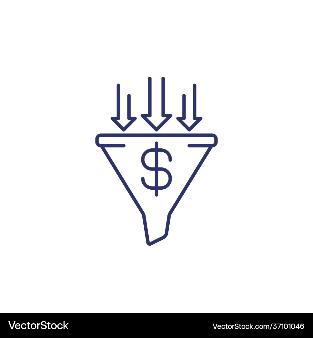 Sales funnel digital marketing line icon Vector Image