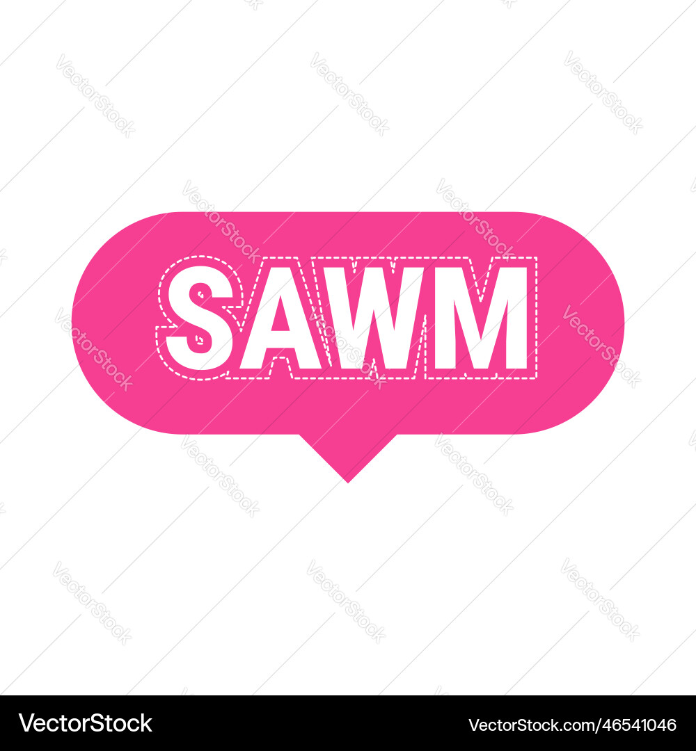 Sawm pink callout banner with information Vector Image