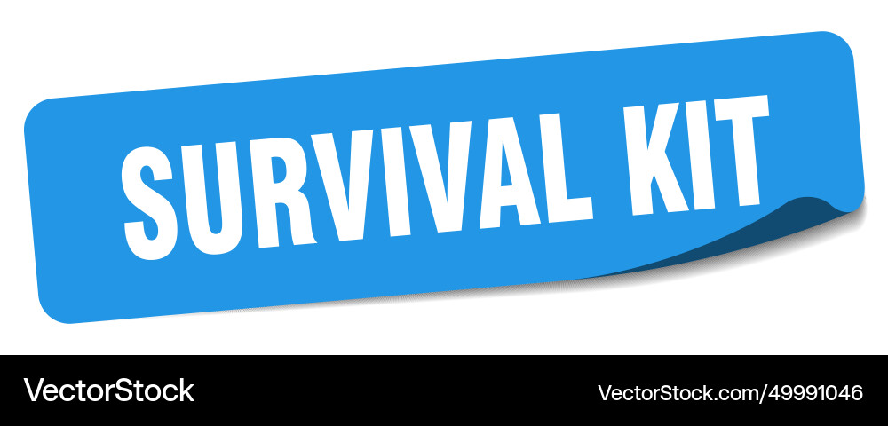 Survival kit sticker survival kit label Royalty Free Vector