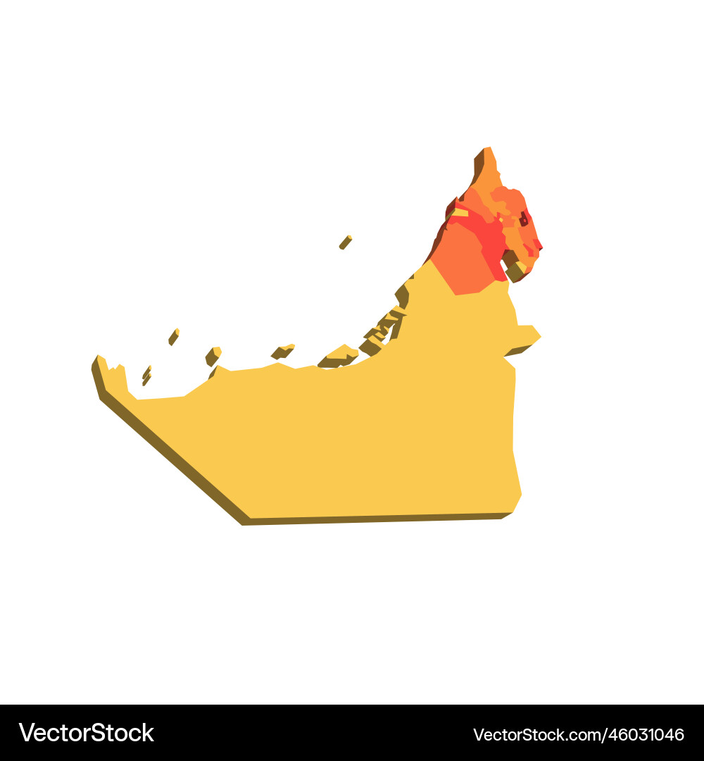 United arab emirates political map Royalty Free Vector Image