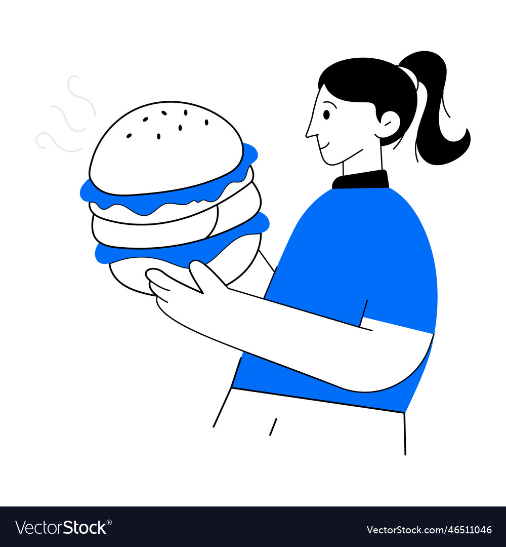 Waitress serving Royalty Free Vector Image - VectorStock