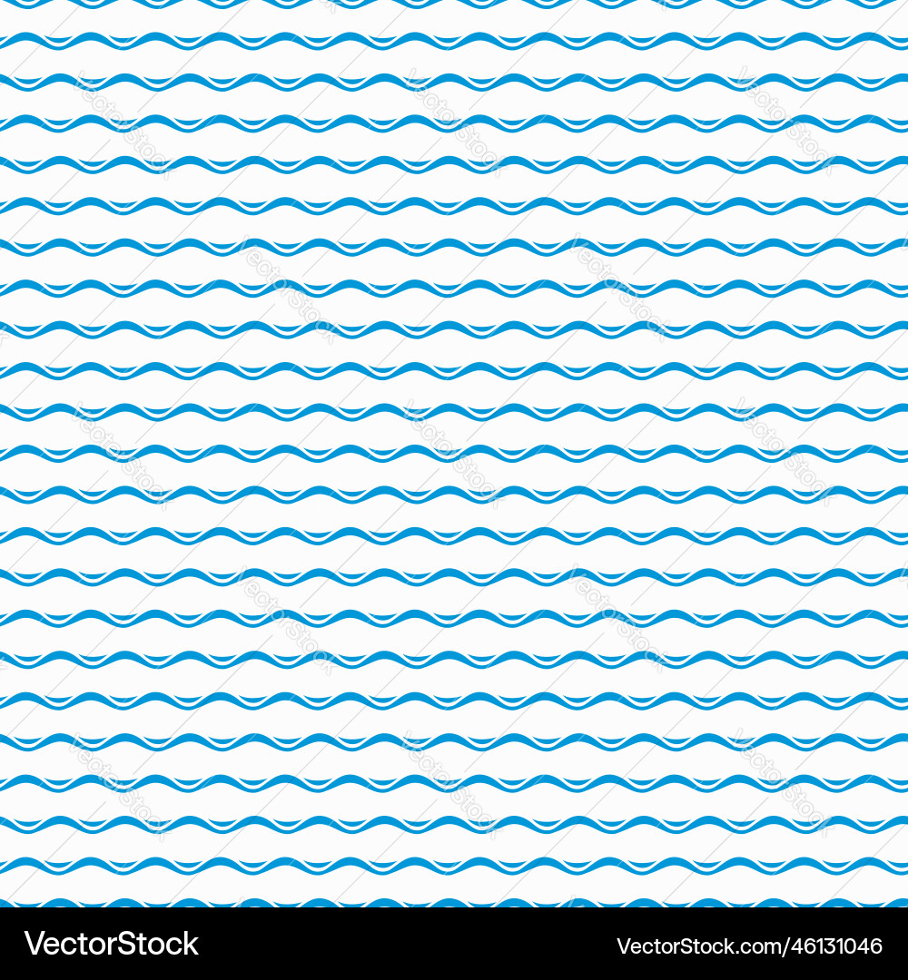 Wave water pattern sea blue seamless background Vector Image