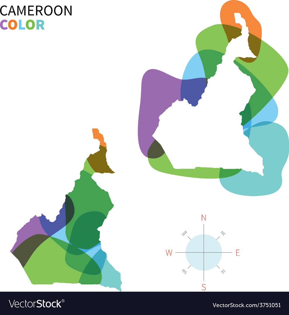 Abstract Color Map Of Cameroon Royalty Free Vector Image