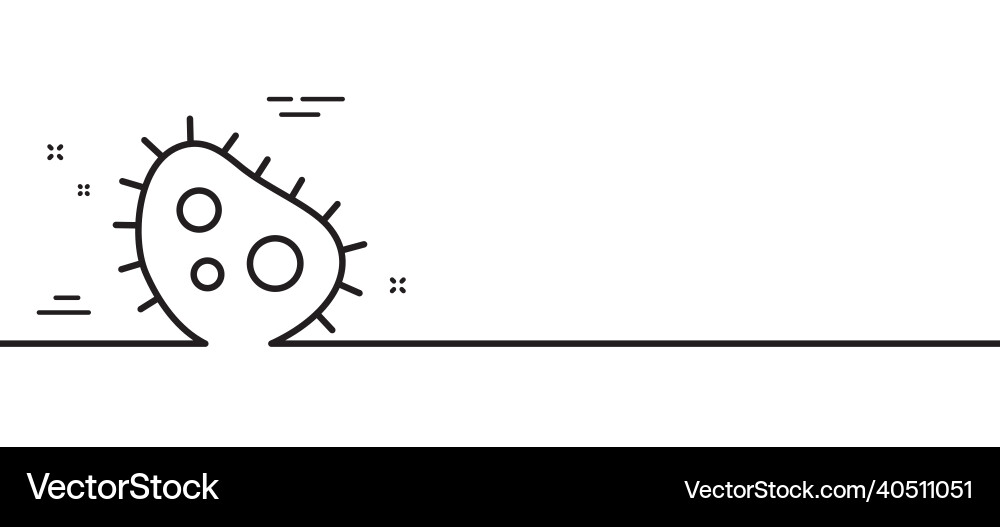 Bacteria line icon antibacterial sign minimal Vector Image