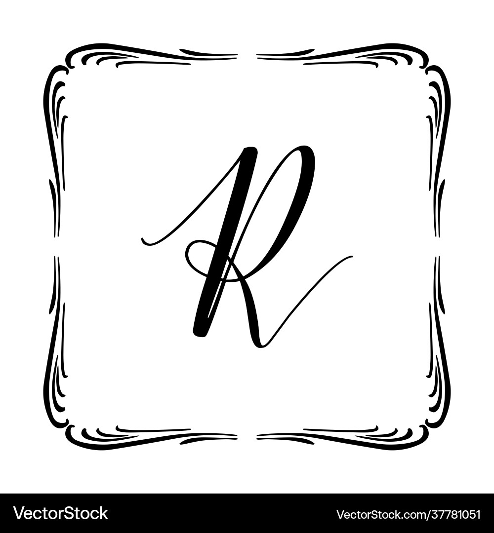 Beautiful vintage monogram frame ornate Royalty Free Vector