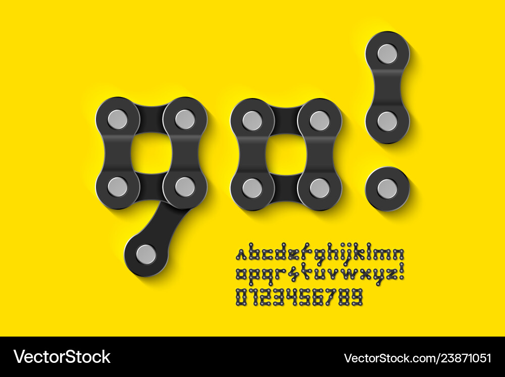 Bike chain font Royalty Free Vector Image - VectorStock