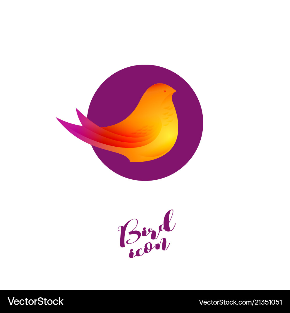 Bird logo beautiful isolated purple circle Vector Image