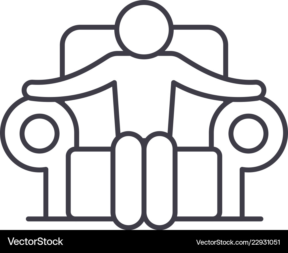 Boss line icon concept linear Royalty Free Vector Image