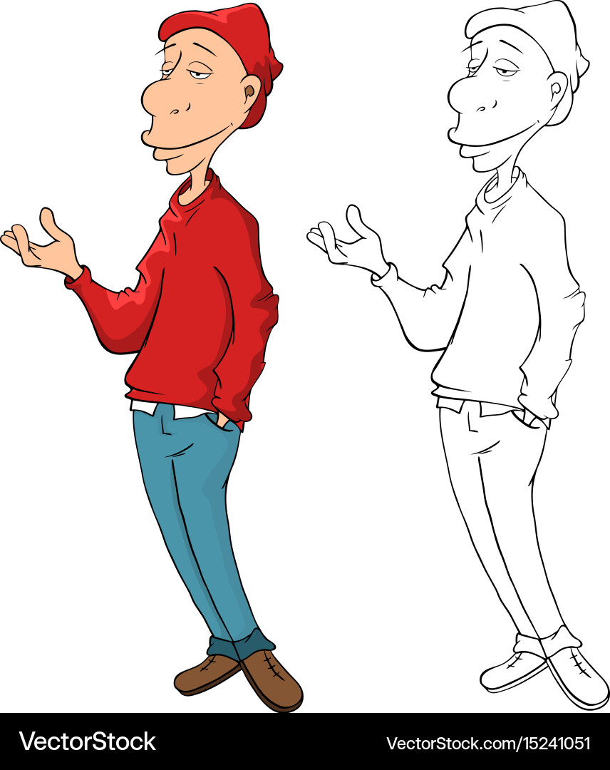 Cute men cartoon character Royalty Free Vector Image