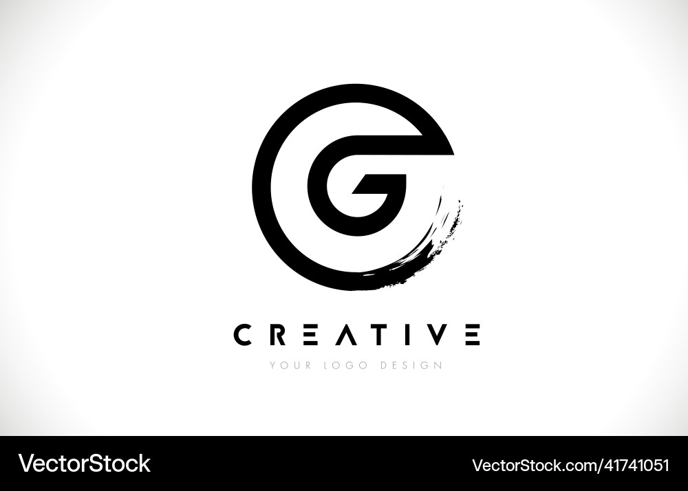 G circular letter logo with circle brush design Vector Image