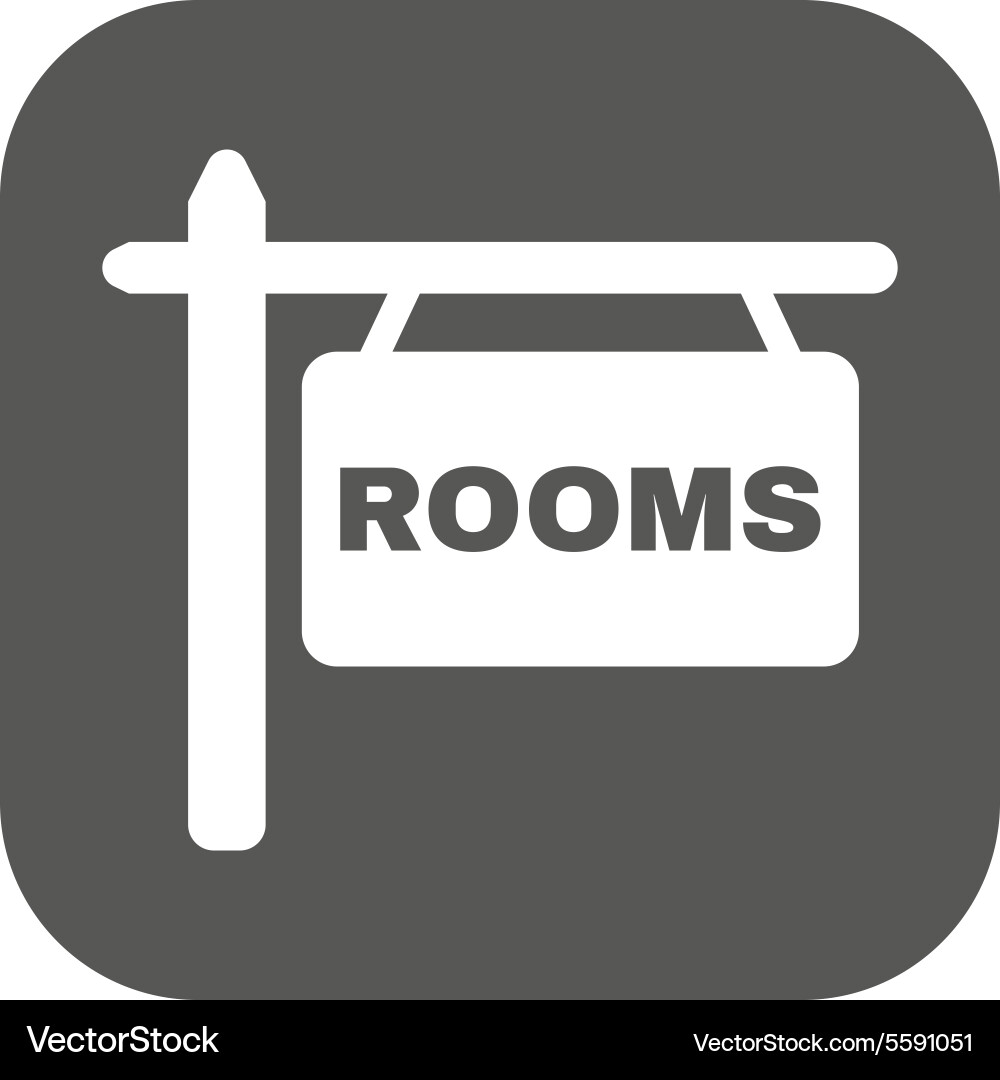 Rooms icon hotel symbol flat Royalty Free Vector Image