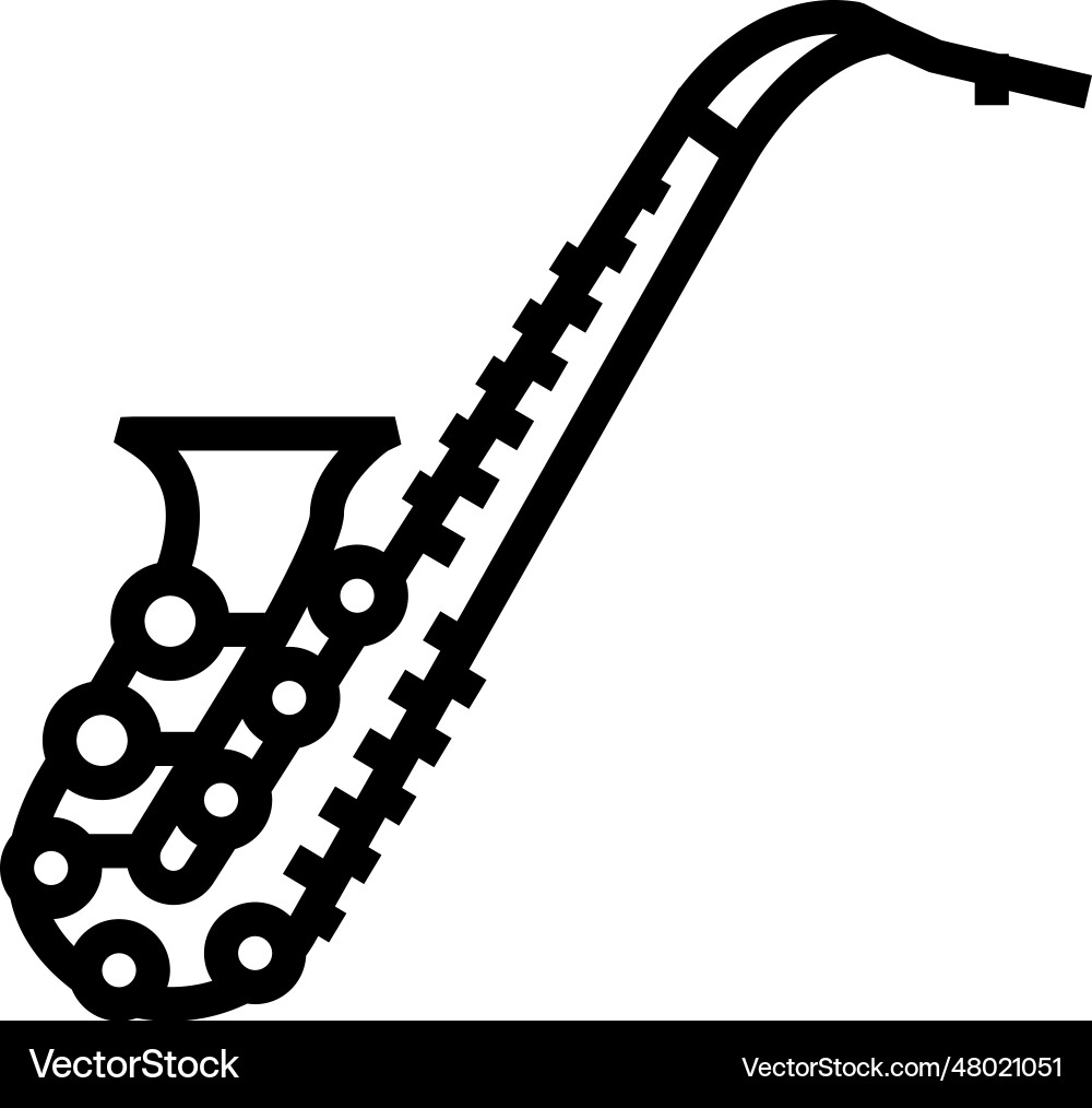Saxophone retro music line icon Royalty Free Vector Image