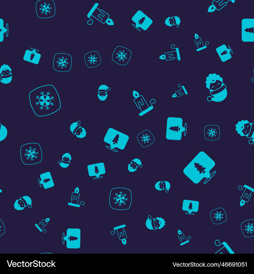 Set snowflake santa claus hat and beard burning Vector Image