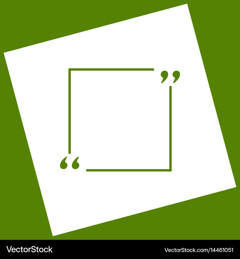 Text quote sign white icon obtained Royalty Free Vector