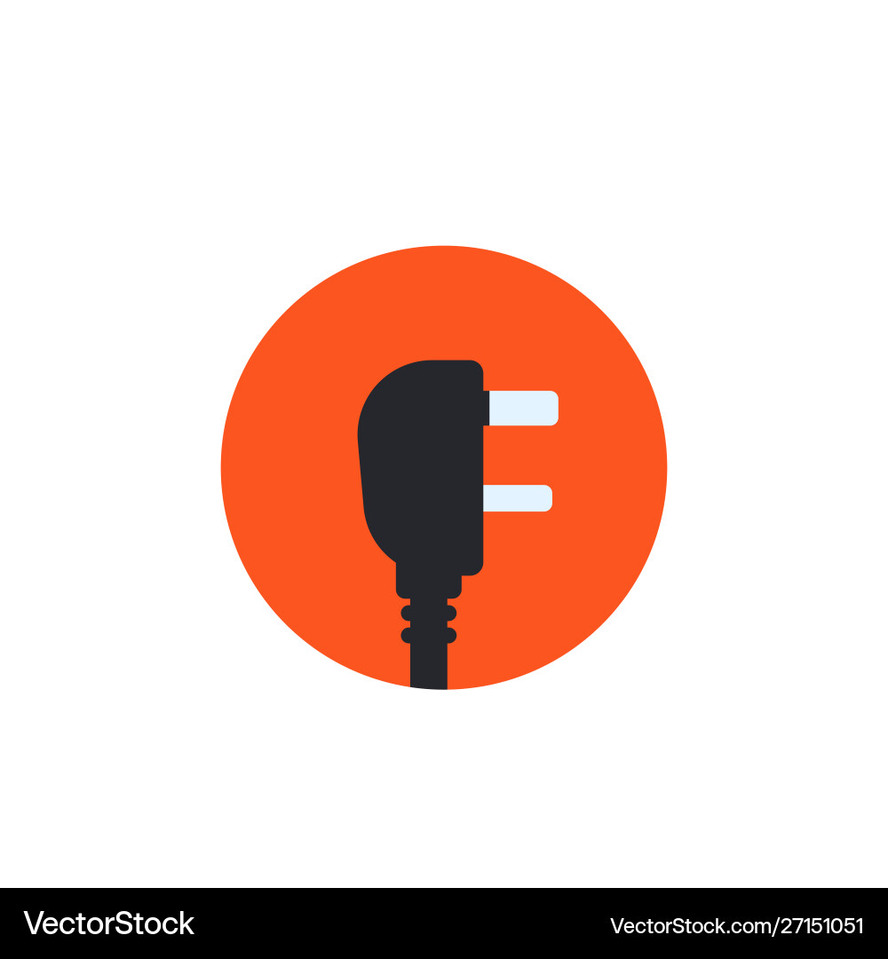 Uk electric plug icon in flat style Royalty Free Vector