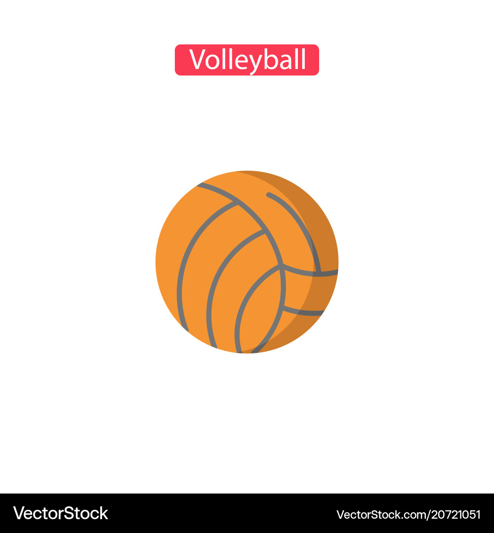 Volleyball flat fit icons Royalty Free Vector Image