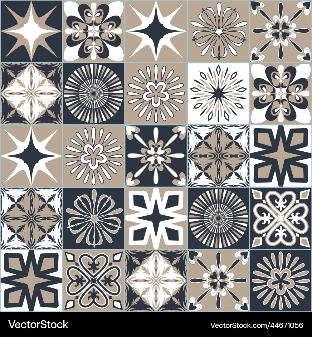 Azulejo traditional spanish pottery square Vector Image