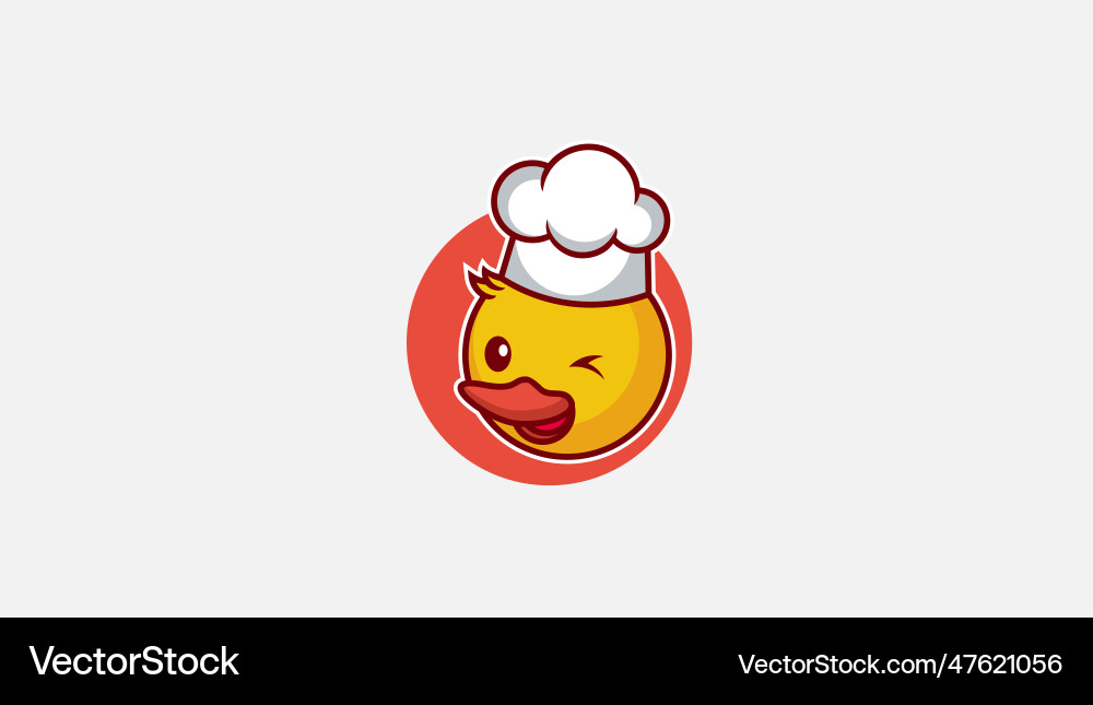 Baby duck chef logo design template Royalty Free Vector