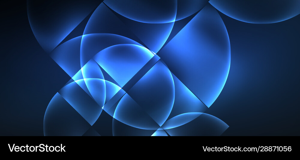 Colorful blue neon shape round triangle in modern Vector Image