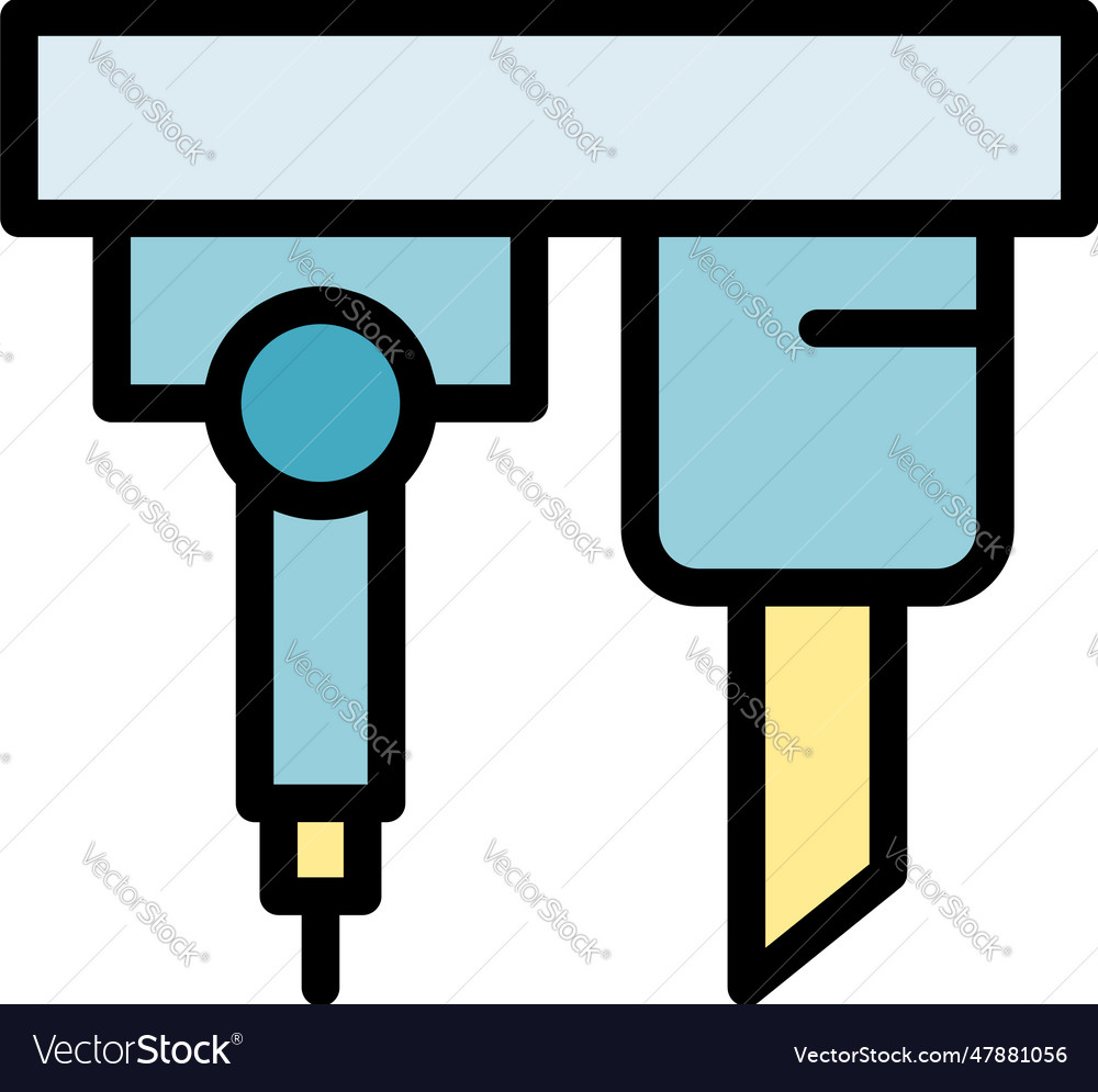Construction cnc machine icon flat Royalty Free Vector Image