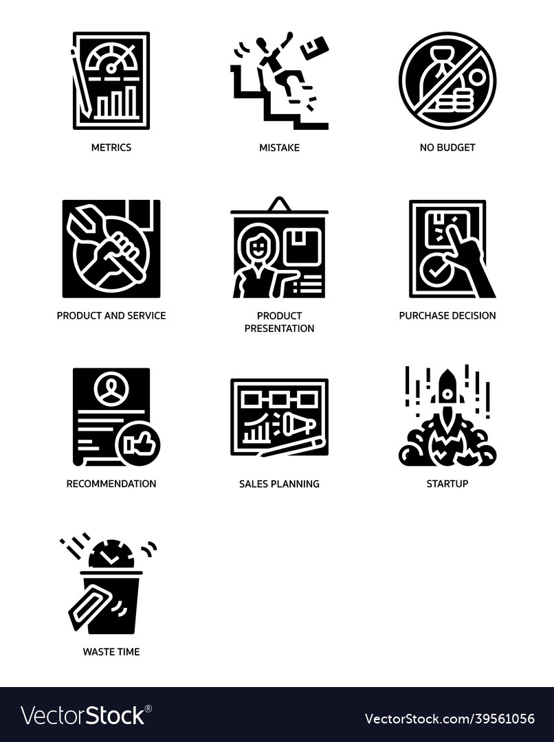 Customer validation icons set Royalty Free Vector Image