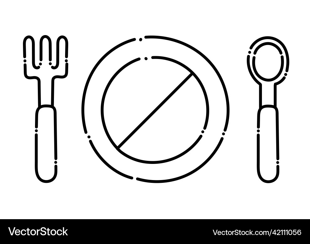 Cutlery in dotted line style Royalty Free Vector Image