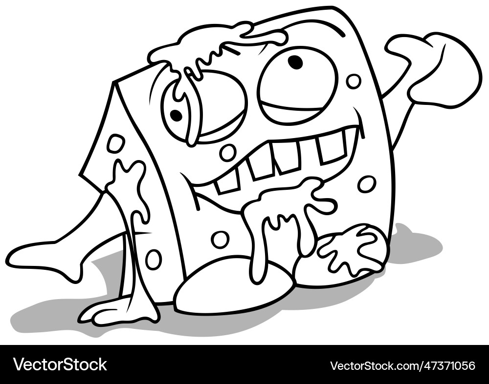Drawing of a funny garbage monster Royalty Free Vector Image