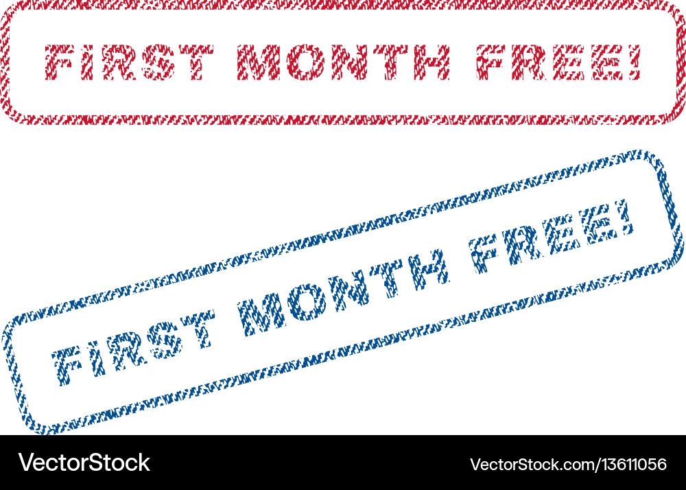 First month free exclamation textile stamps Vector Image