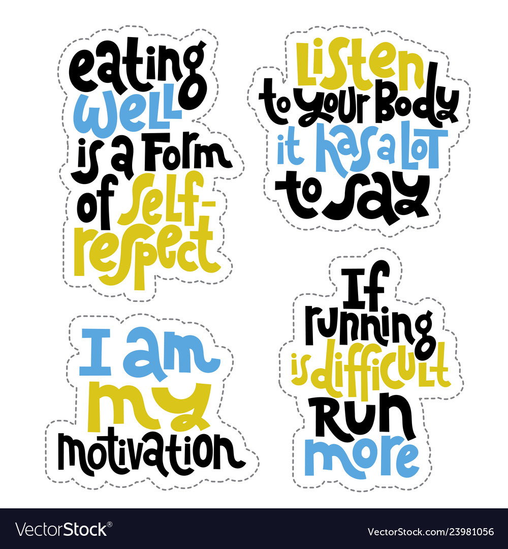 Fitness motivational quotes Royalty Free Vector Image