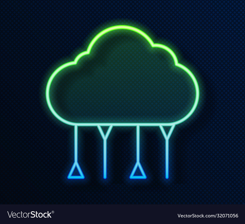 Glowing neon line network cloud connection icon Vector Image