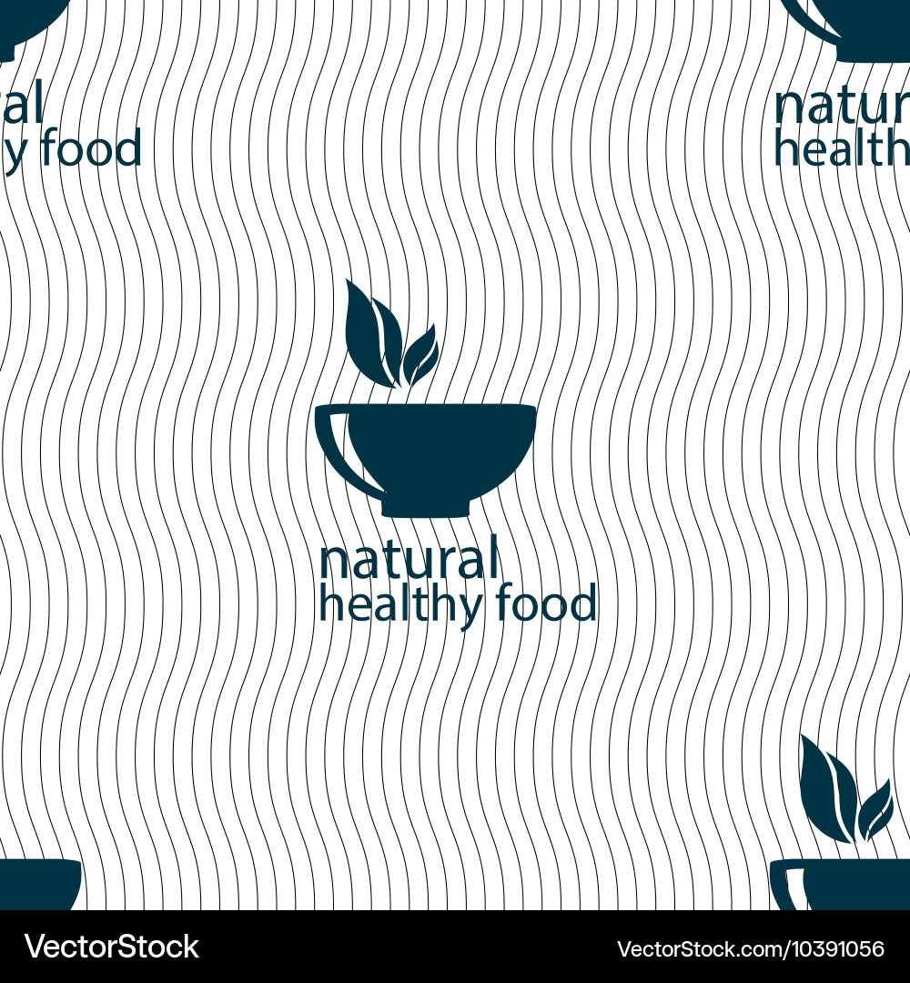 Healthy food concept sign seamless pattern Vector Image