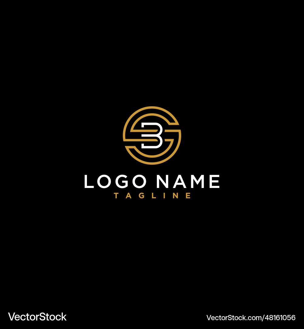 Letter sb or bs circle luxury abstract monogram Vector Image