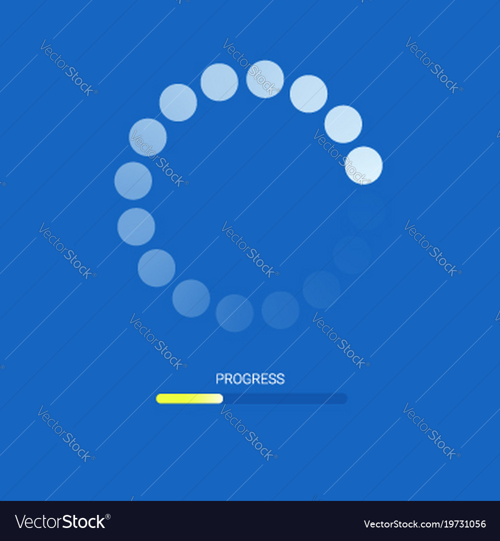 Load bar for mobile apps web preloader on blue Vector Image