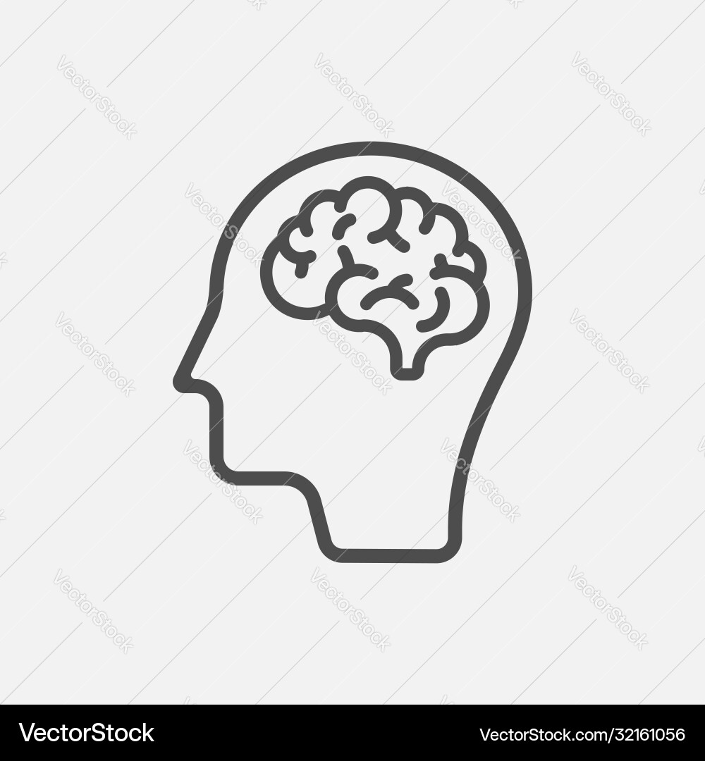 Neurology icon human brain isolated on white Vector Image