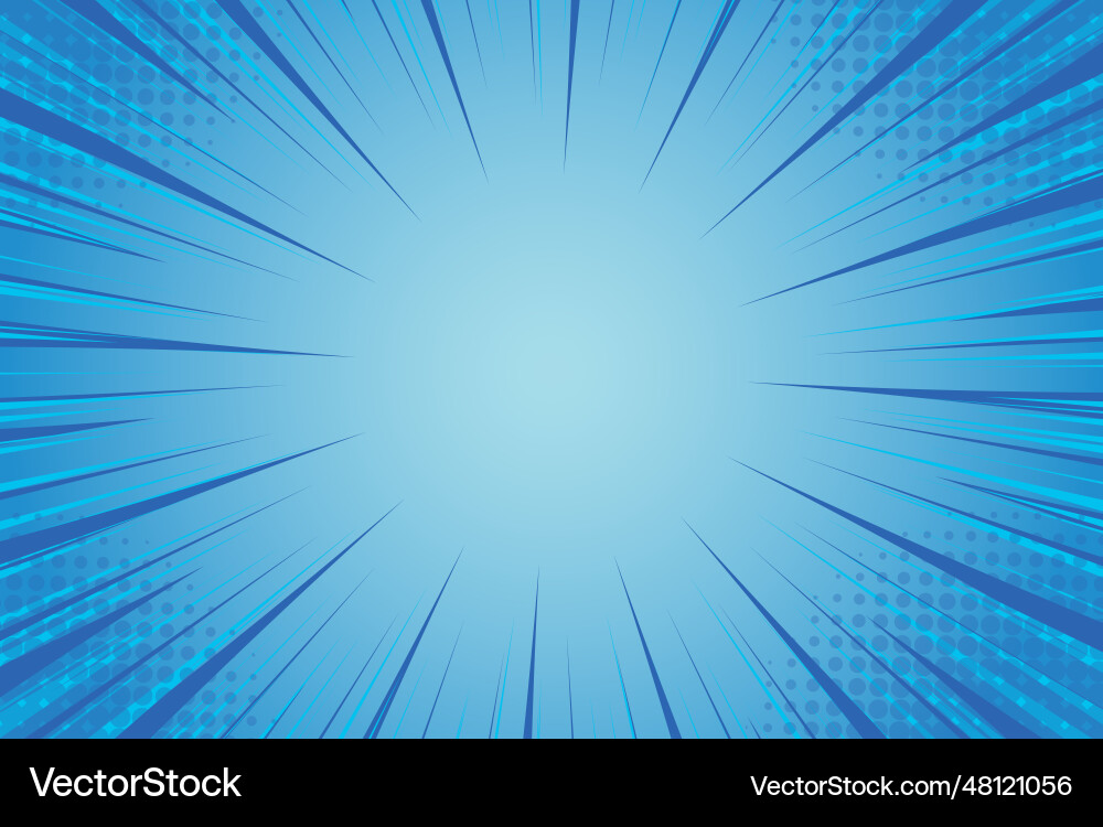 Old comic blue background with halftone gradient Vector Image