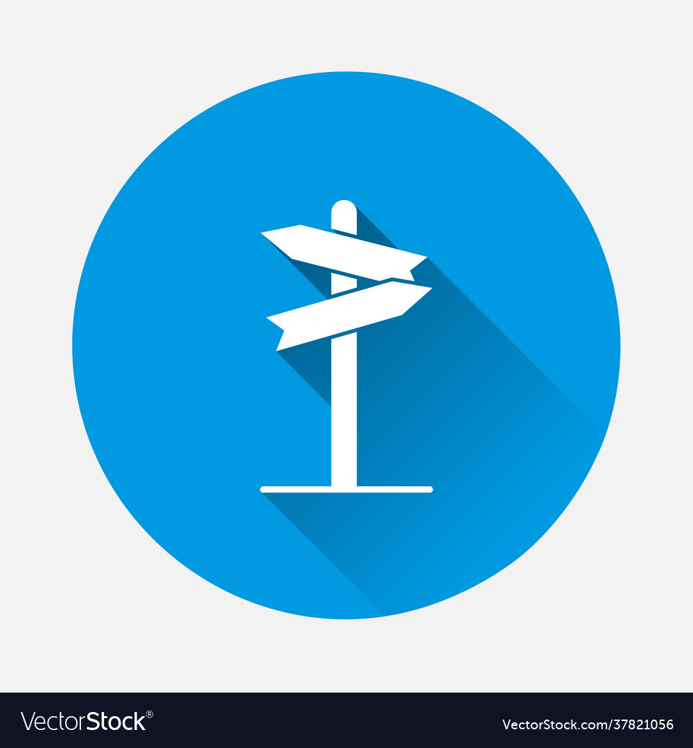 Pointer direction icon on blue background flat Vector Image