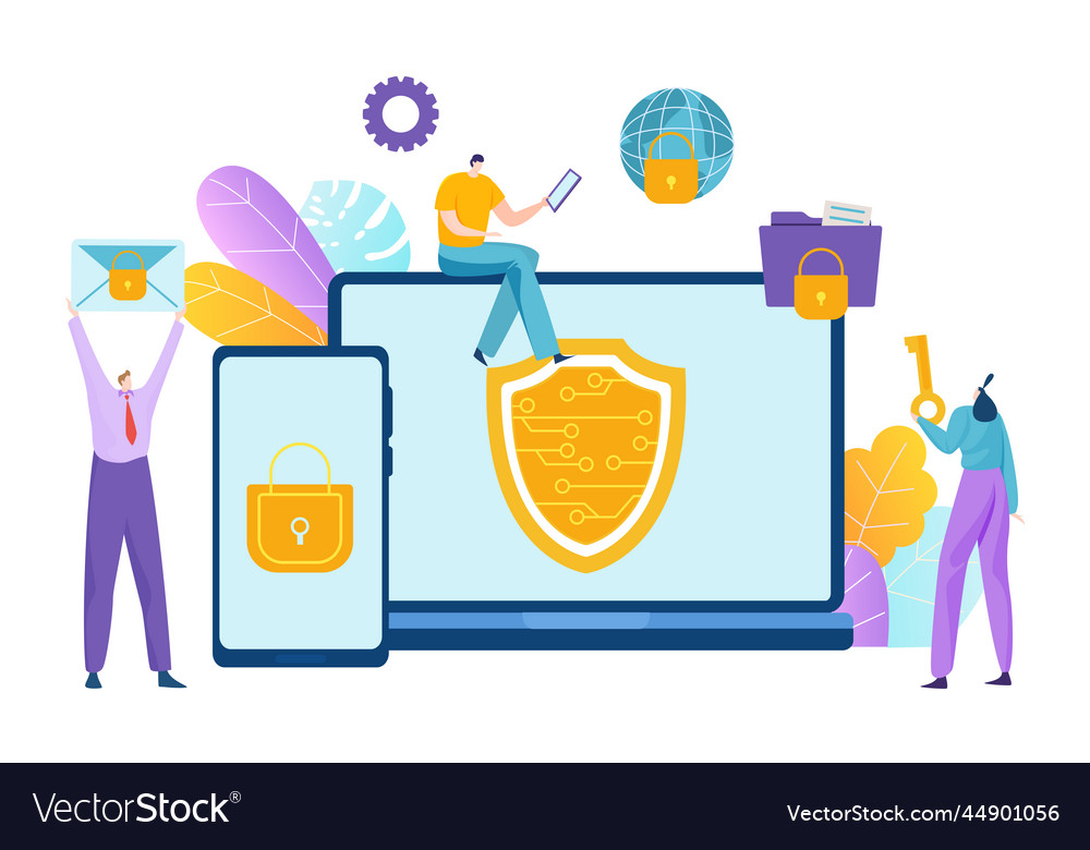 Professional male programmer tiny character cyber Vector Image