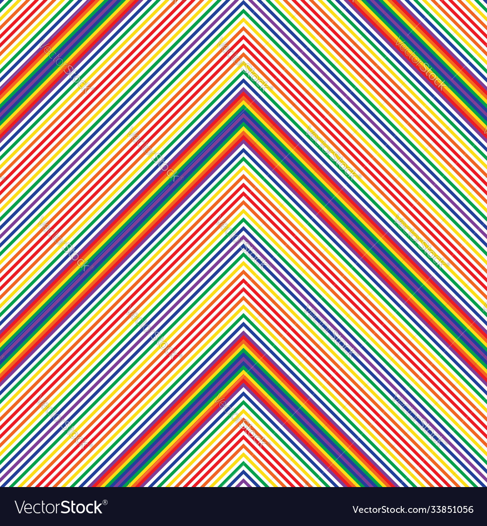 Rainbow chevron diagonal stripes seamless pattern Vector Image