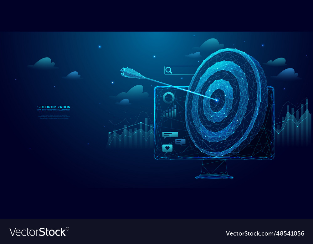 Seo optimization concept in futuristic geometry Vector Image Seo optimization concept in futuristic geometry Vector Image