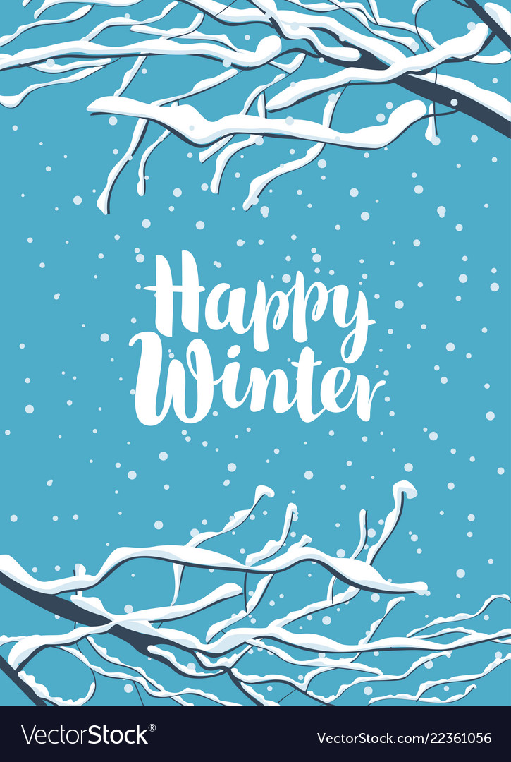 Winter banner with snow-covered branches of tree Vector Image