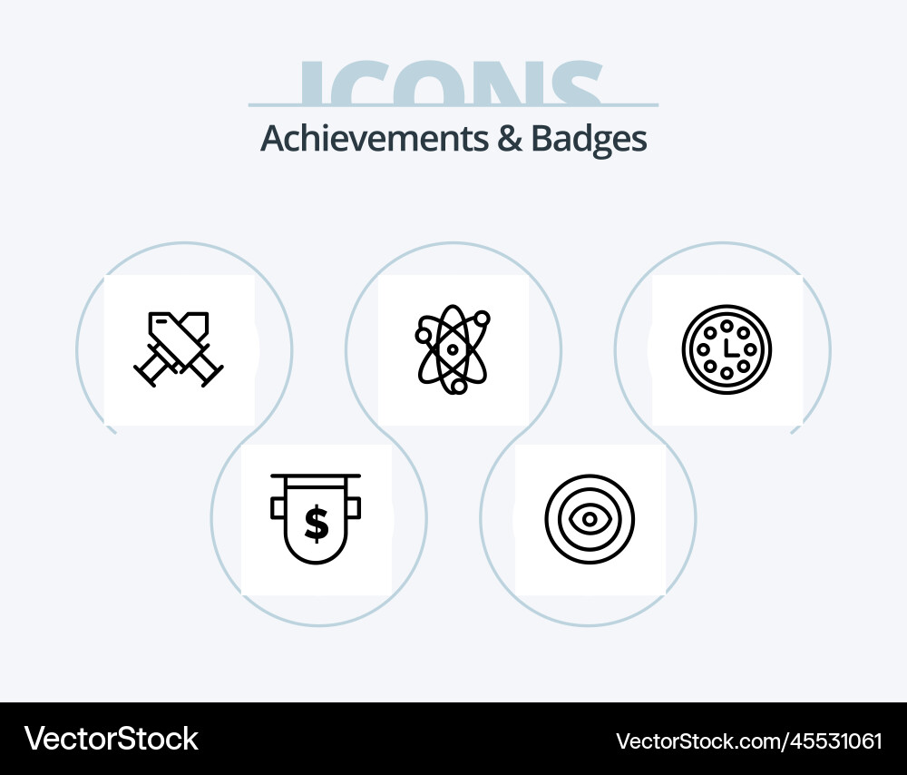 Achievements and badges line icon pack 5 icon Vector Image