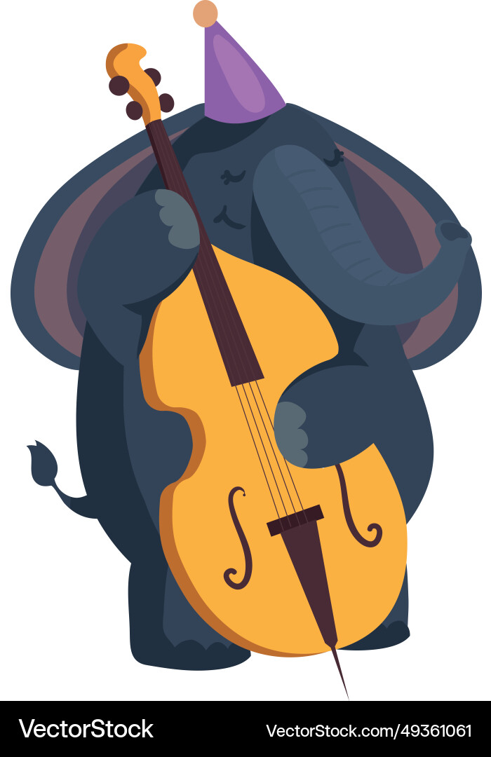 Animal playing instrument elephant with cello Vector Image