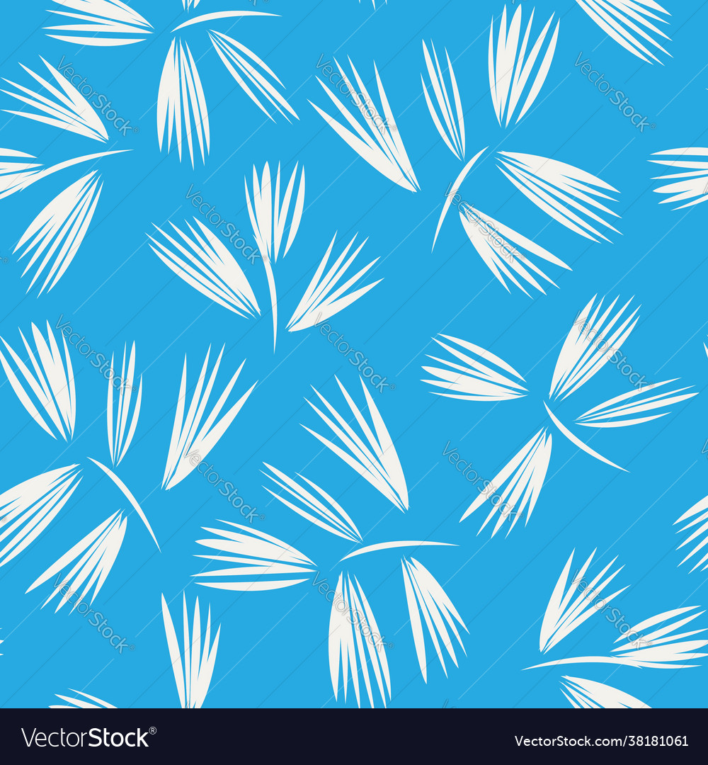 Blue floral brush strokes seamless pattern Vector Image