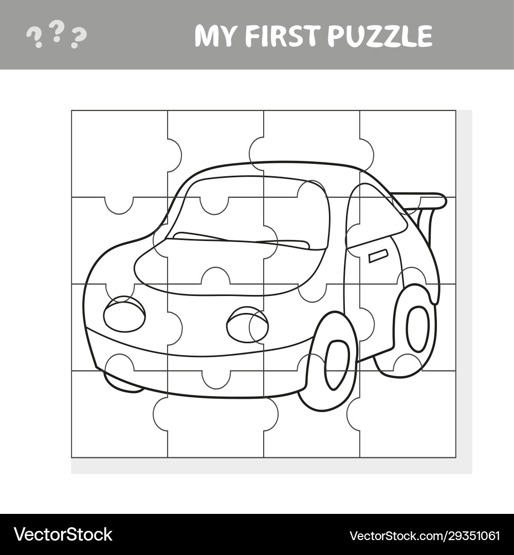 Cartoon puzzle game for preschool Royalty Free Vector Image