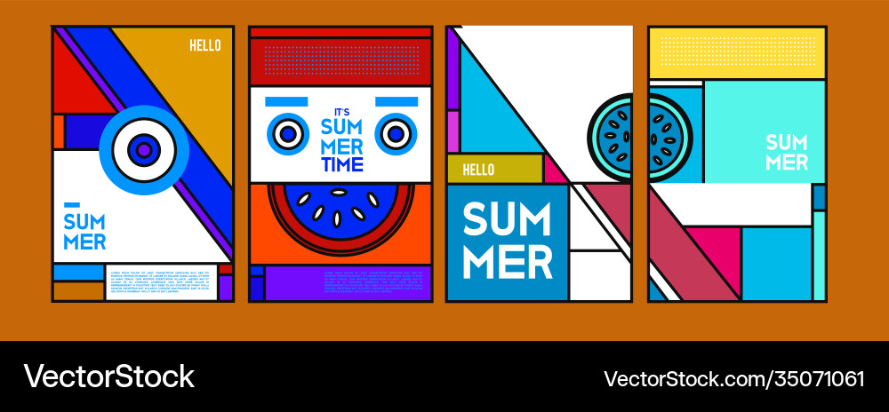 Colorful geometric summer background 2021 Vector Image