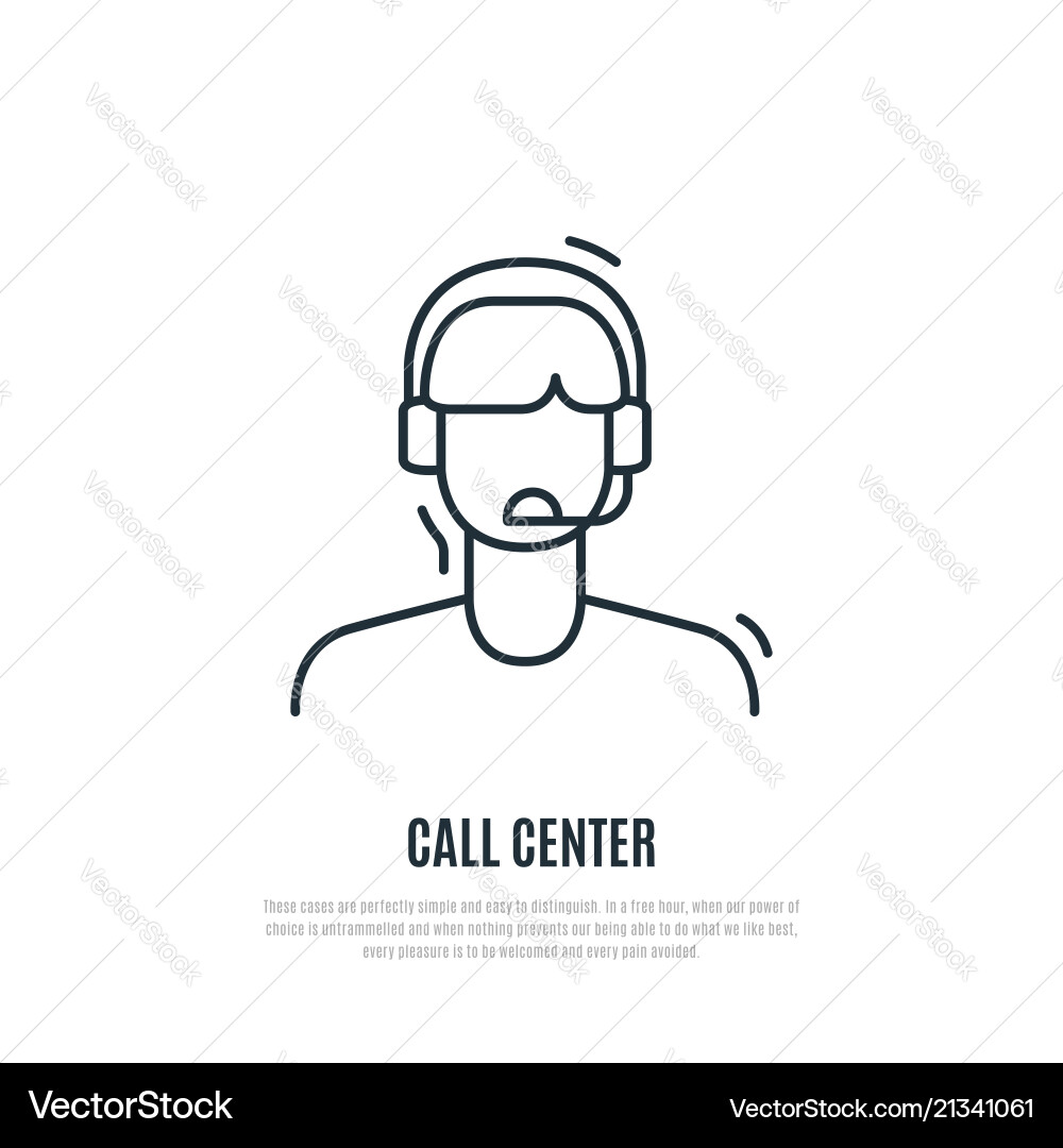 Customer service icon operator of contact centre Vector Image
