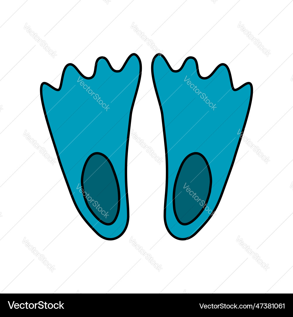 Diving flippers rubber flippers for swimming Vector Image